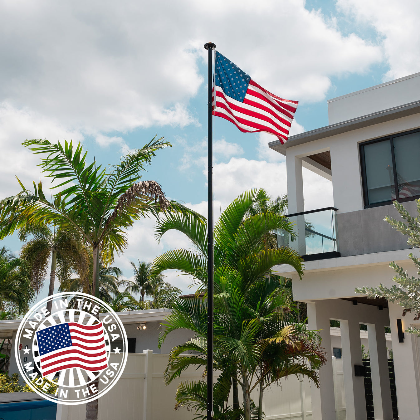 24ft American-Made Flagpole Kit | Sectional In-Ground Flagpole – Stand ...